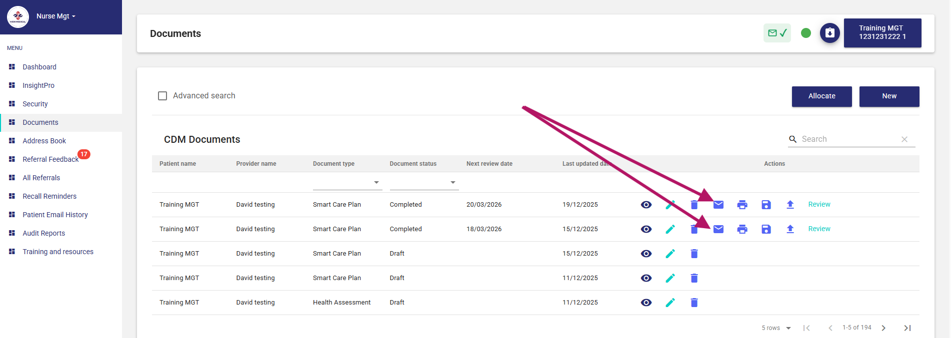 Email the document to the patient